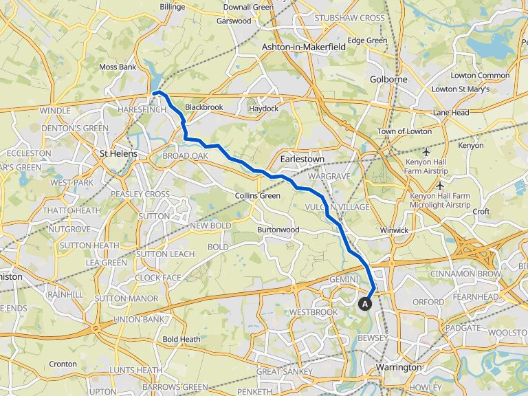 Callands (Warrington) to Car Mill Dam (St. Helens) | bike ride | Komoot